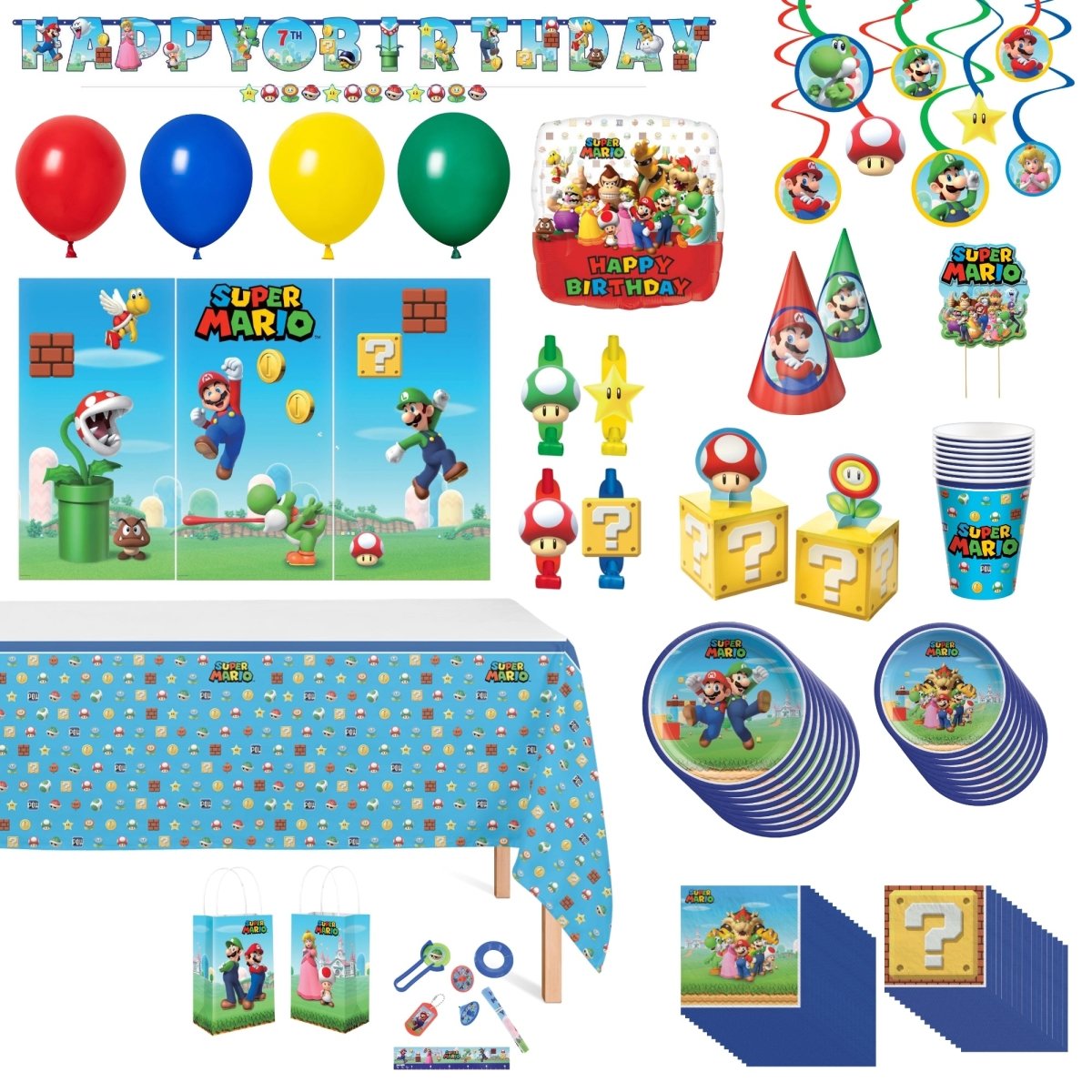 Super Mario Bros. Ultimate Birthday Party Supplies Kit | Party Expert