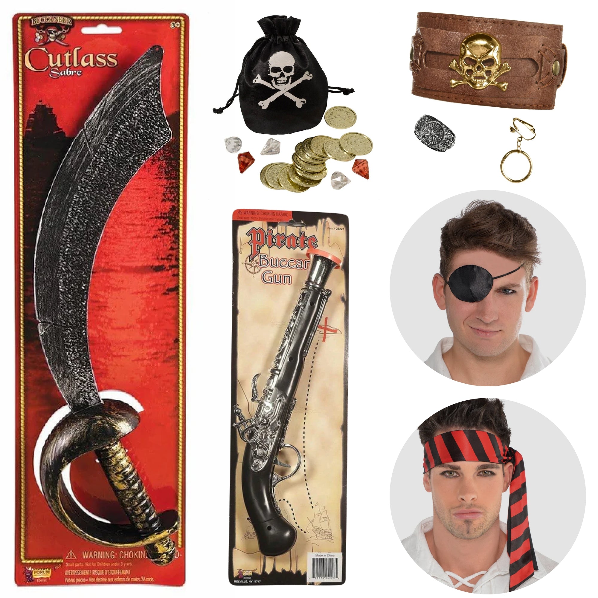 Pirate Matey Costume Accessory Kit for Adults | Party Expert