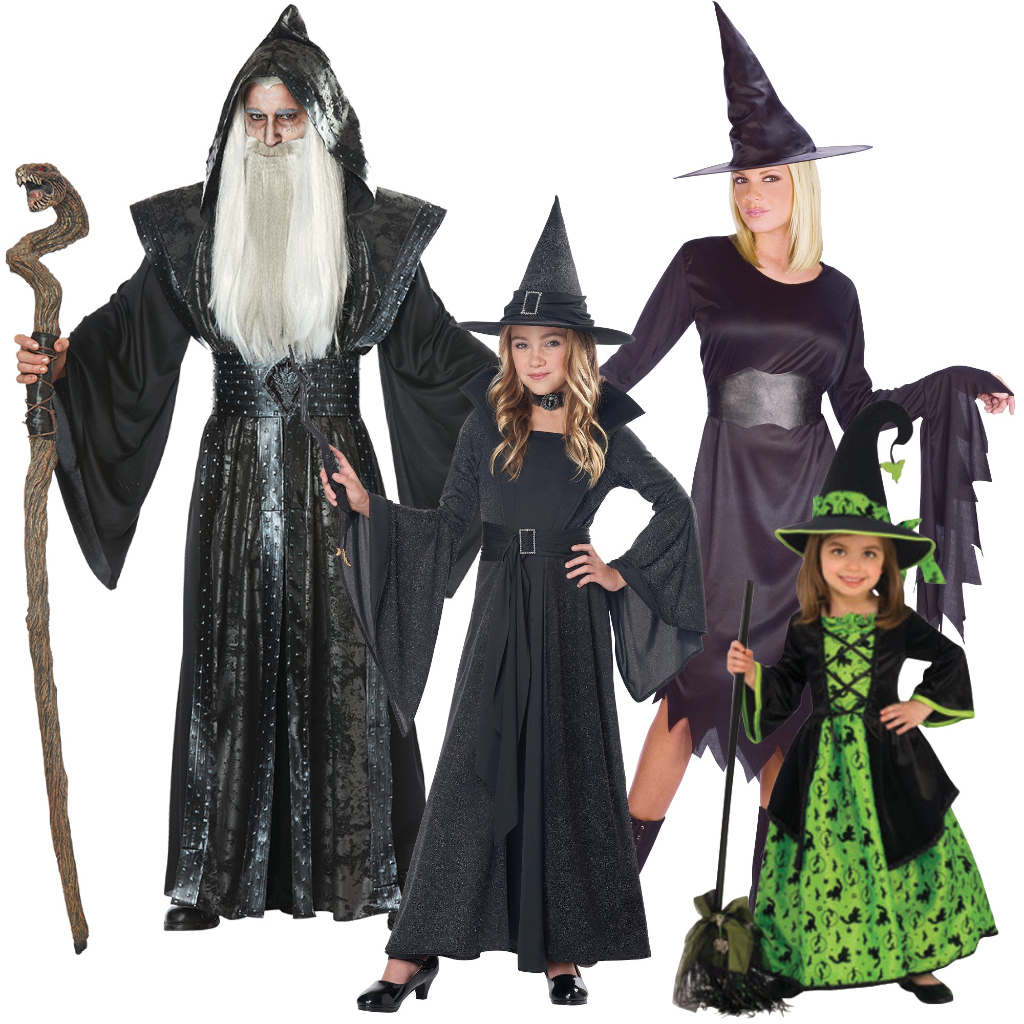 Wizard and Witch Family Costumes – Party Expert