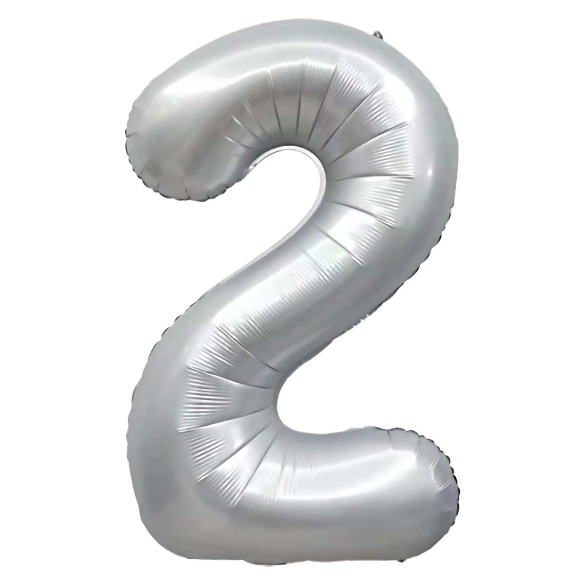 Frosty White Number 2 Foil Balloon, Matte Finish | Party Expert
