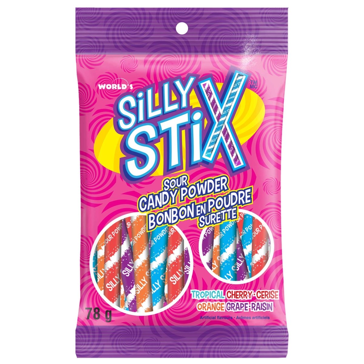 Silly Stix Sour Candy Straws, 78 g, 1 Count | Party Expert