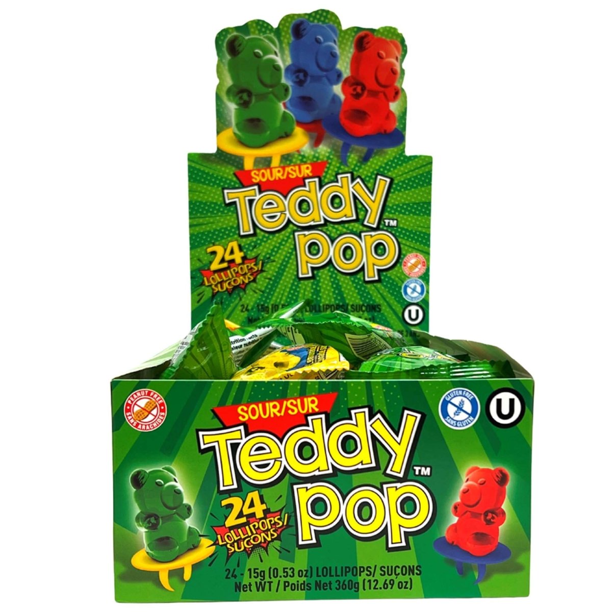 Teddy Pop Sour Candy, 15g, 1 Count | Party Expert