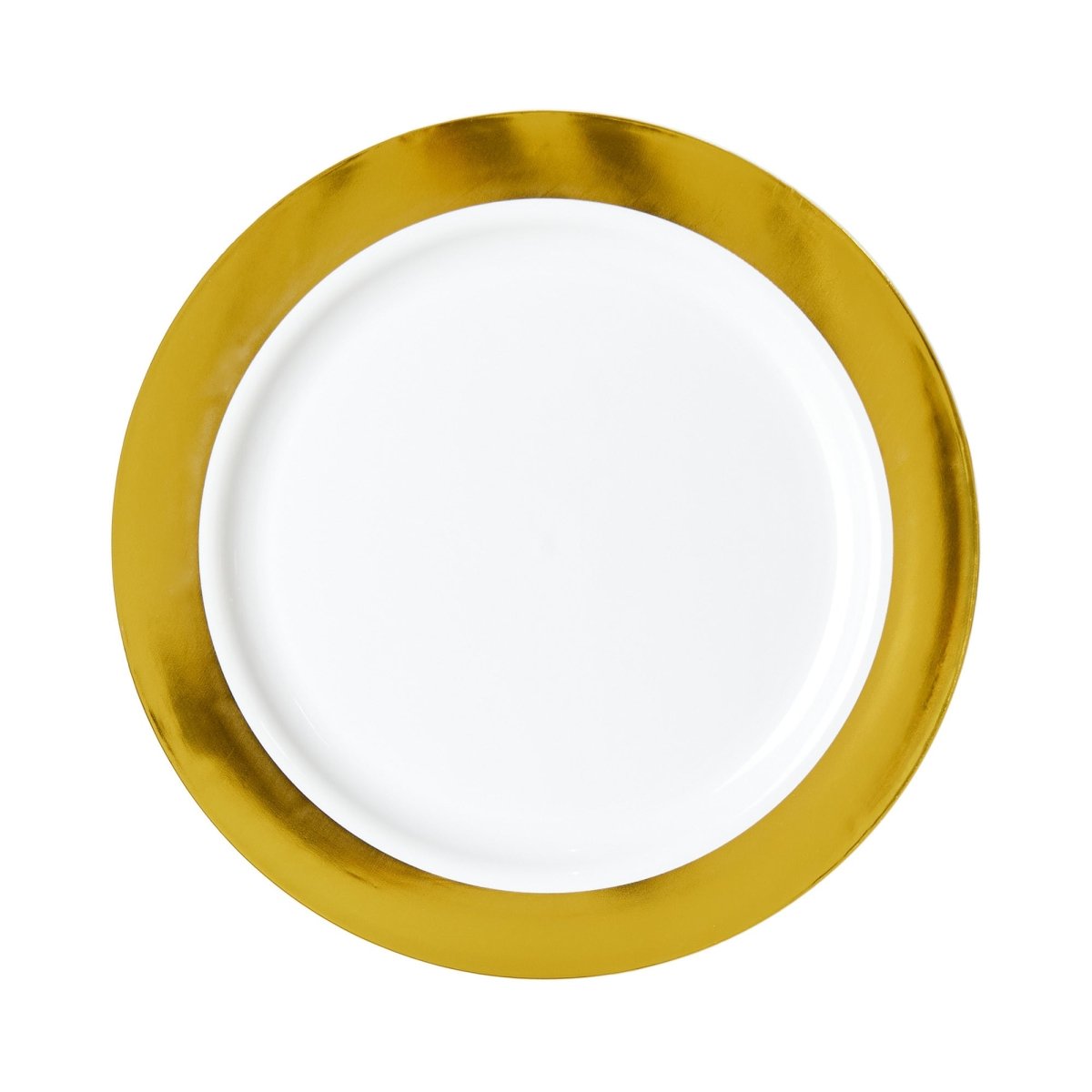 White Plates with Solid Gold Hot Stamp, 10 Inches, 8 Count | Party Expert