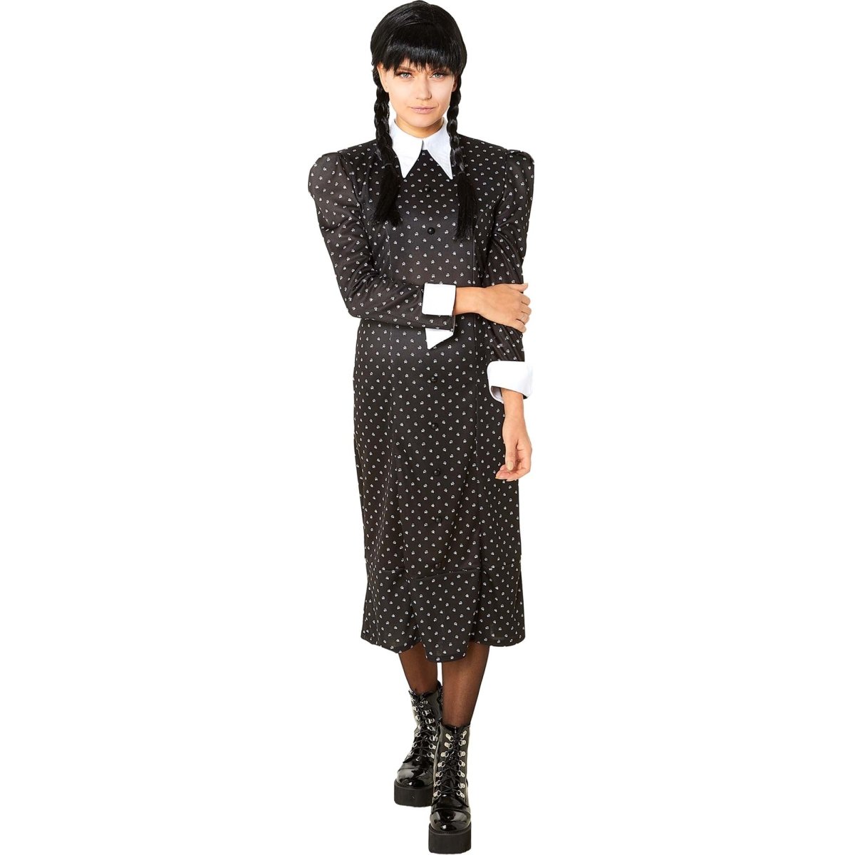 Wednesday Addams Costume for Adults, Black Dress | Party Expert
