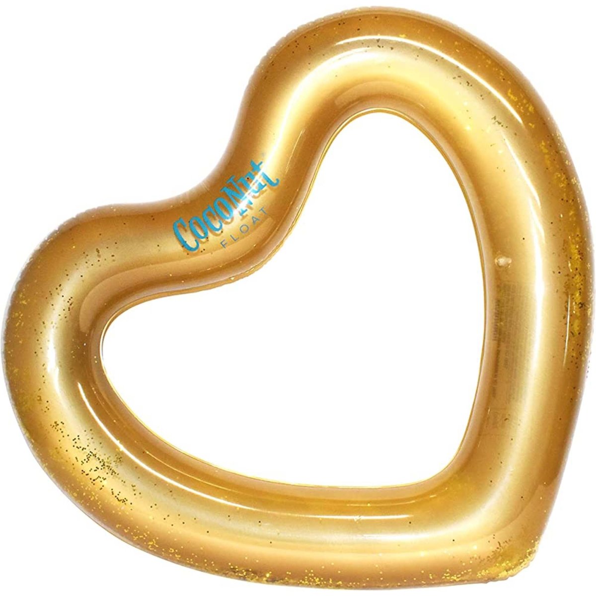Gold Glitter Heart Pool Float, 40 x 48 Inches, 1 Count | Party Expert