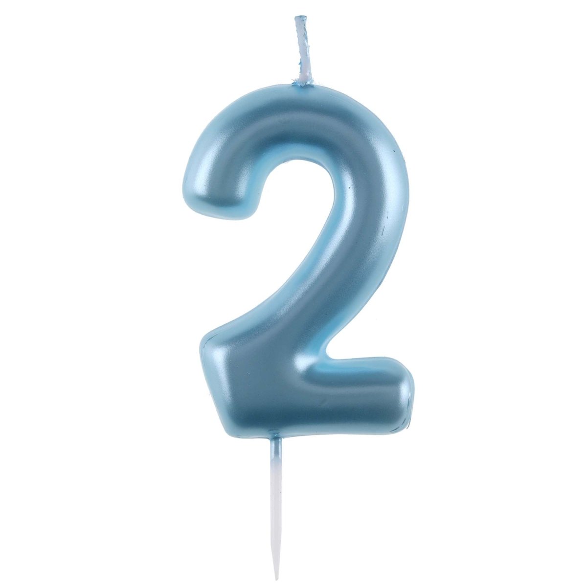 Light Blue Number 2 Birthday Candle, 1 Count | Party Expert