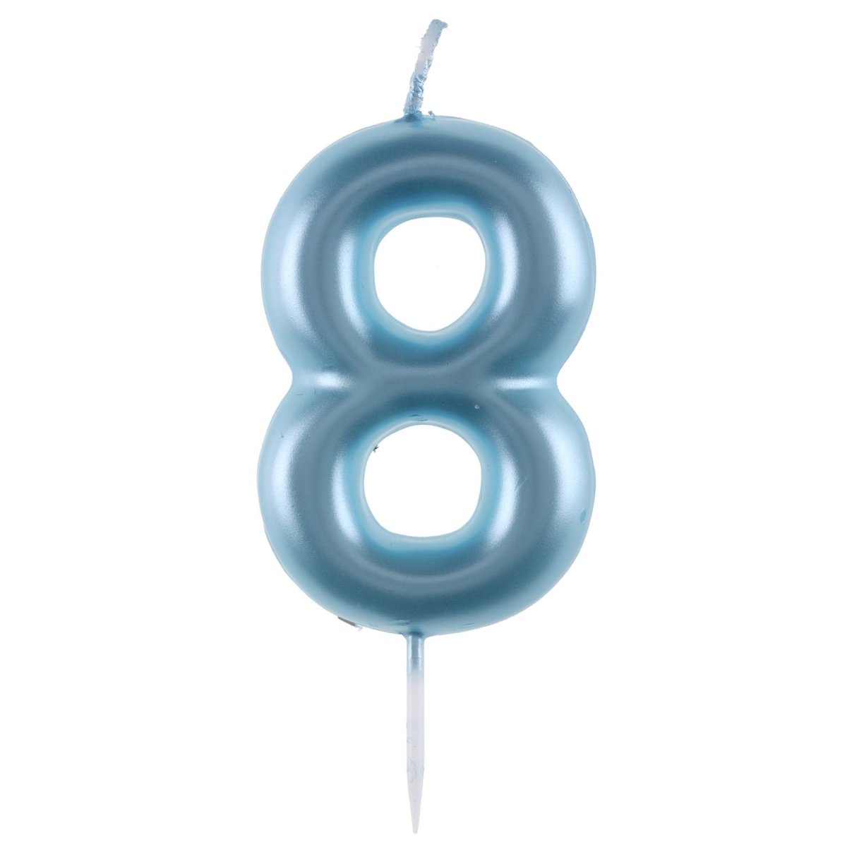 Light Blue Number 8 Birthday Candle, 1 Count | Party Expert