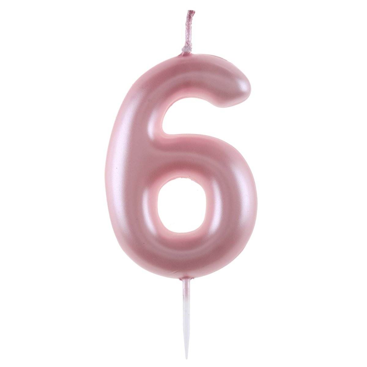 Light Pink Number 6 Birthday Candle, 1 Count | Party Expert