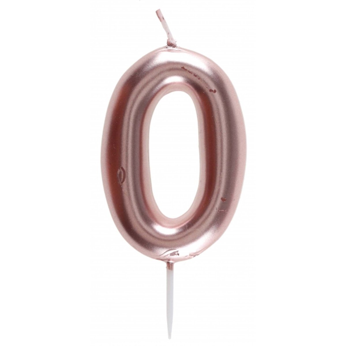 Rose Gold Number 0 Birthday Candle, 1 Count | Party Expert