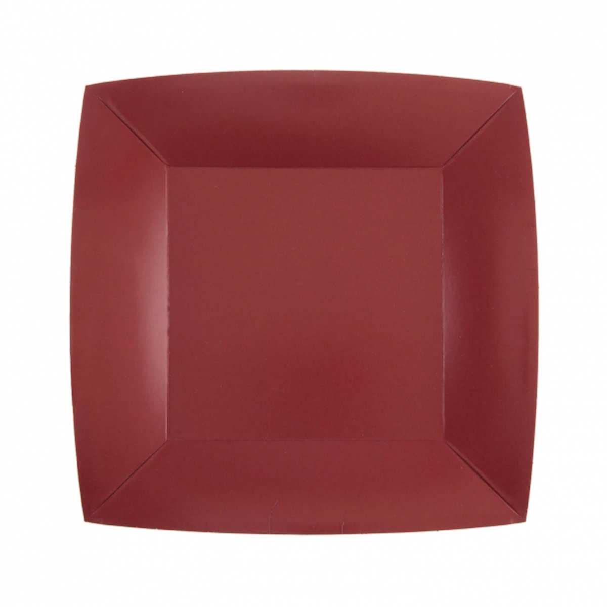 Burgundy Red Small Square Dessert Paper Plates, 7 Inches | Party Expert