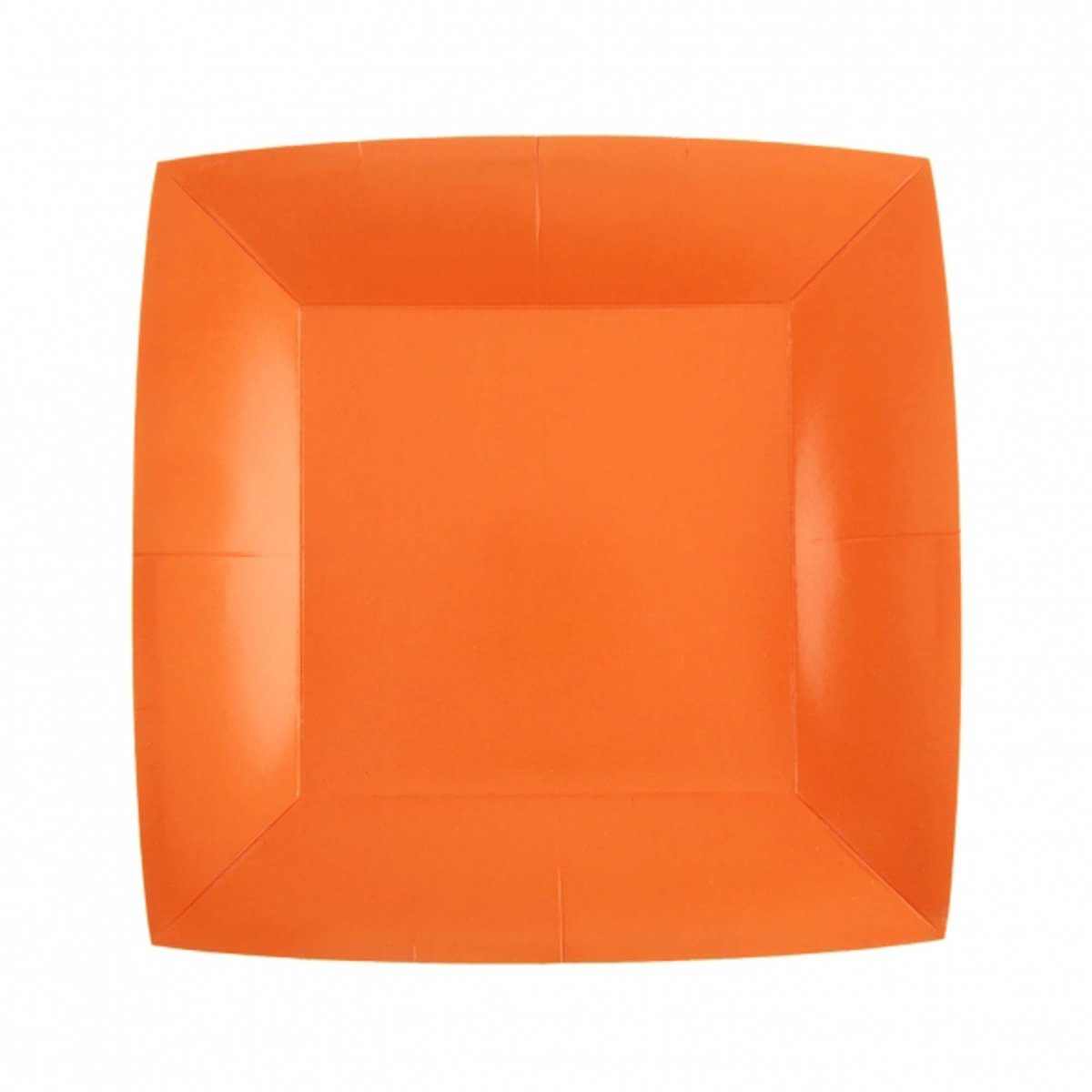 Orange Small Square Dessert Paper Plates, 7 Inches | Party Expert