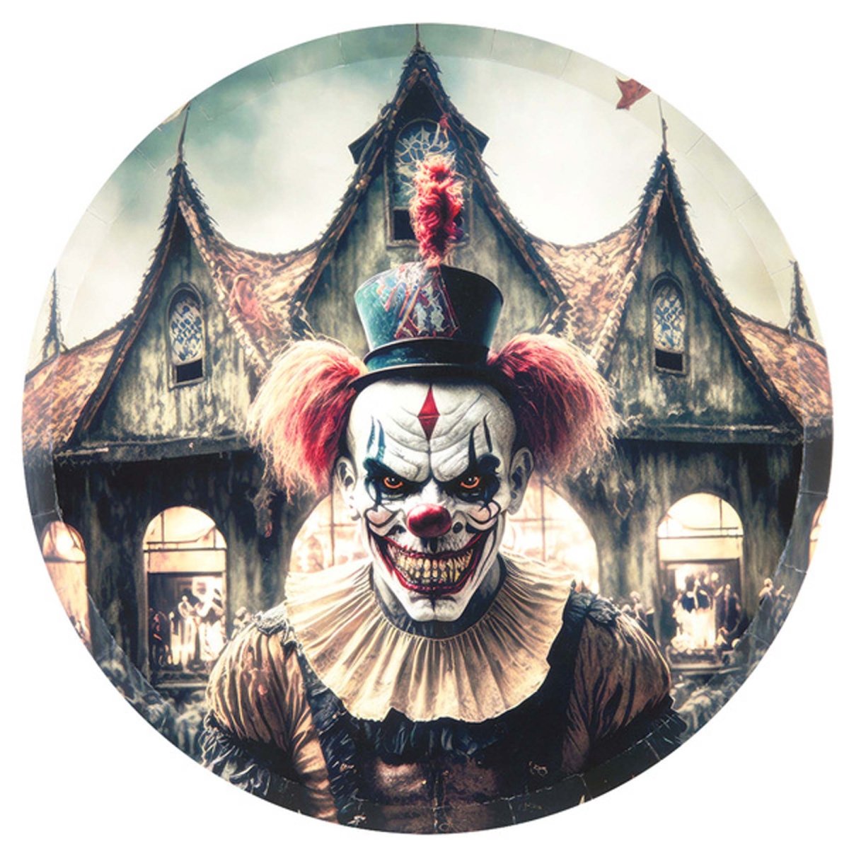 Killer Clown Large Round Lunch Paper Plates, 10 Count | Party Supplies ...