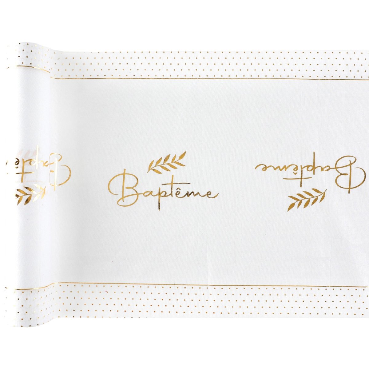 Floral Baptism "Baptême" Table Runner, 196 Inches | Party Expert