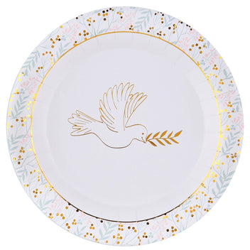 Communion Large Lunch Paper Plates, 9 Inches, 10 Count | Party Expert