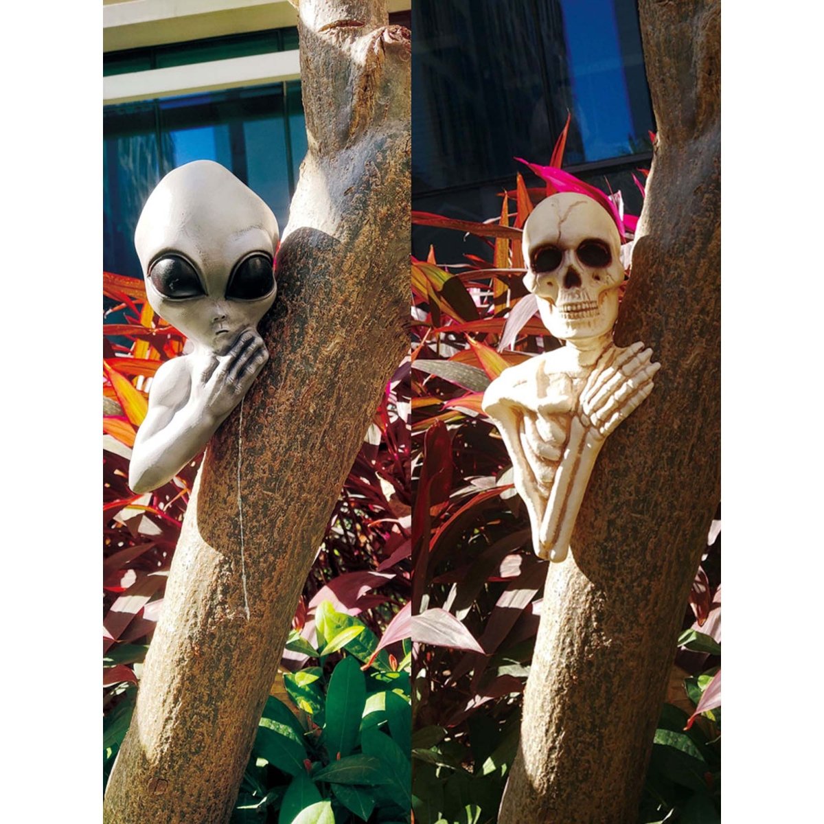Alien and Skull Tree Peekers, 14 Inches, Assortment | Party Expert