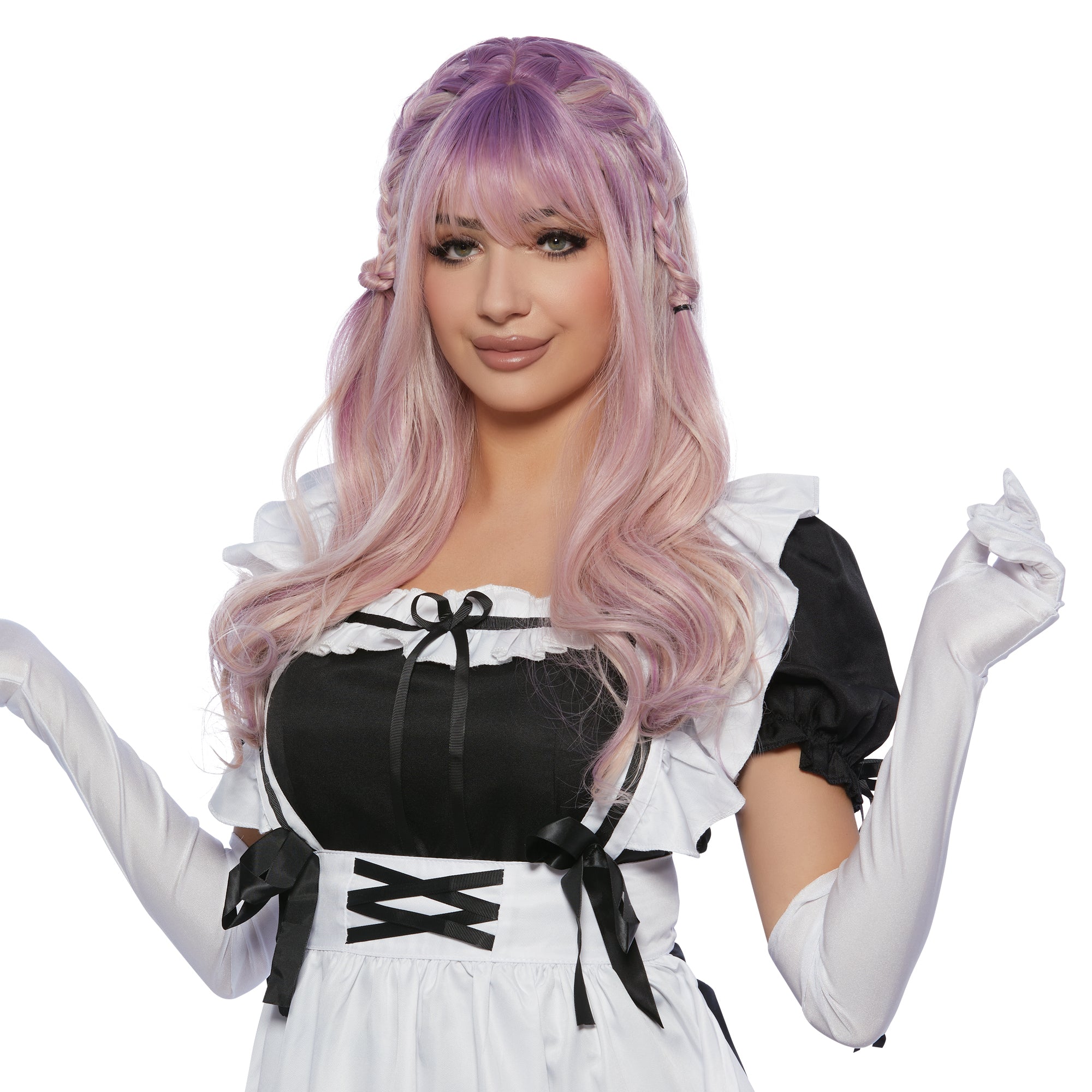 Hana Pink Wavy Long Wig For Adults Party Expert