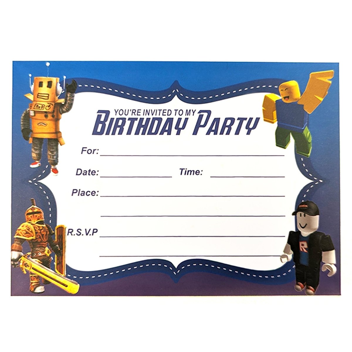 Roblox Birthday Party Invitation