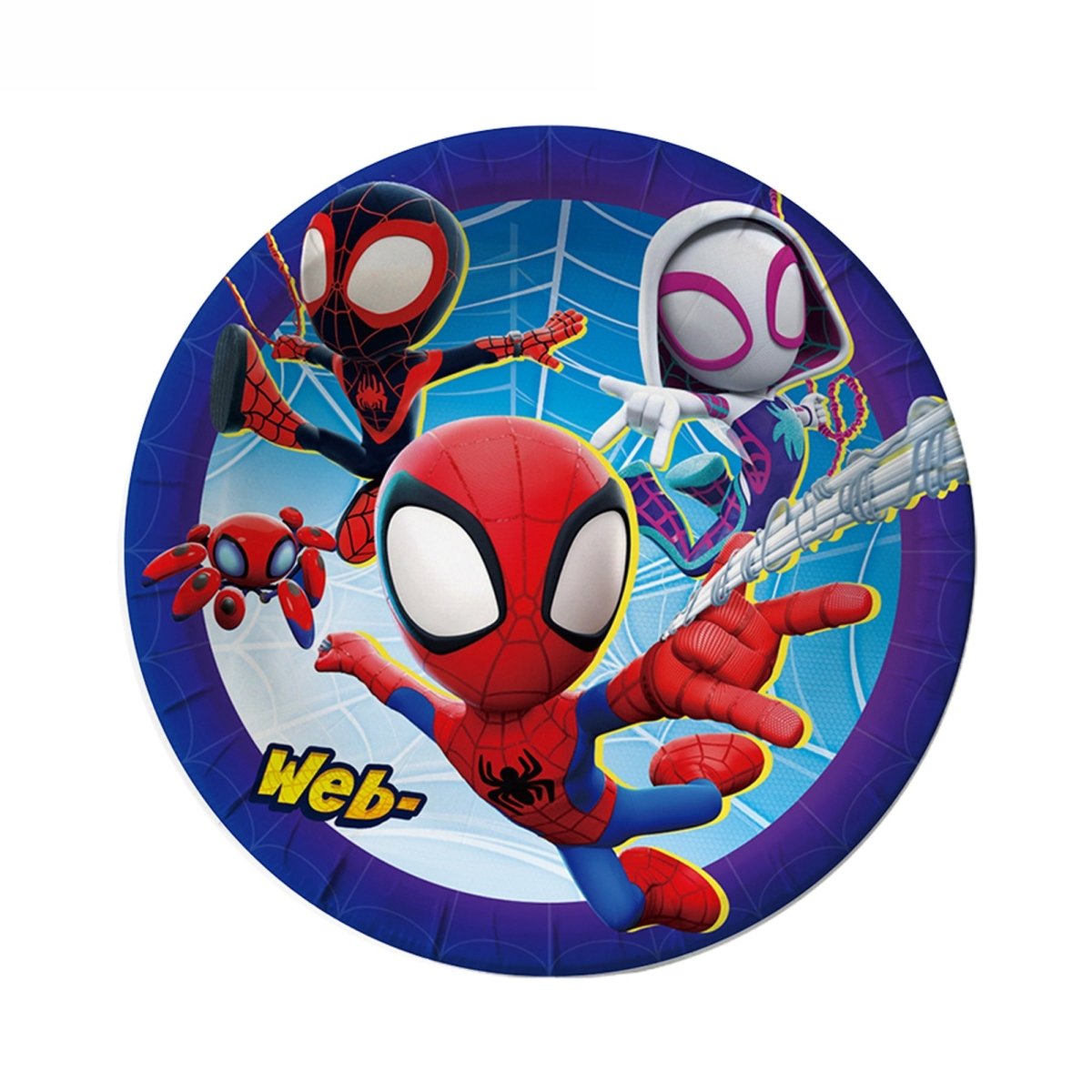 Petites assiettes rondes en papier à dessert de Spidey | Party Expert