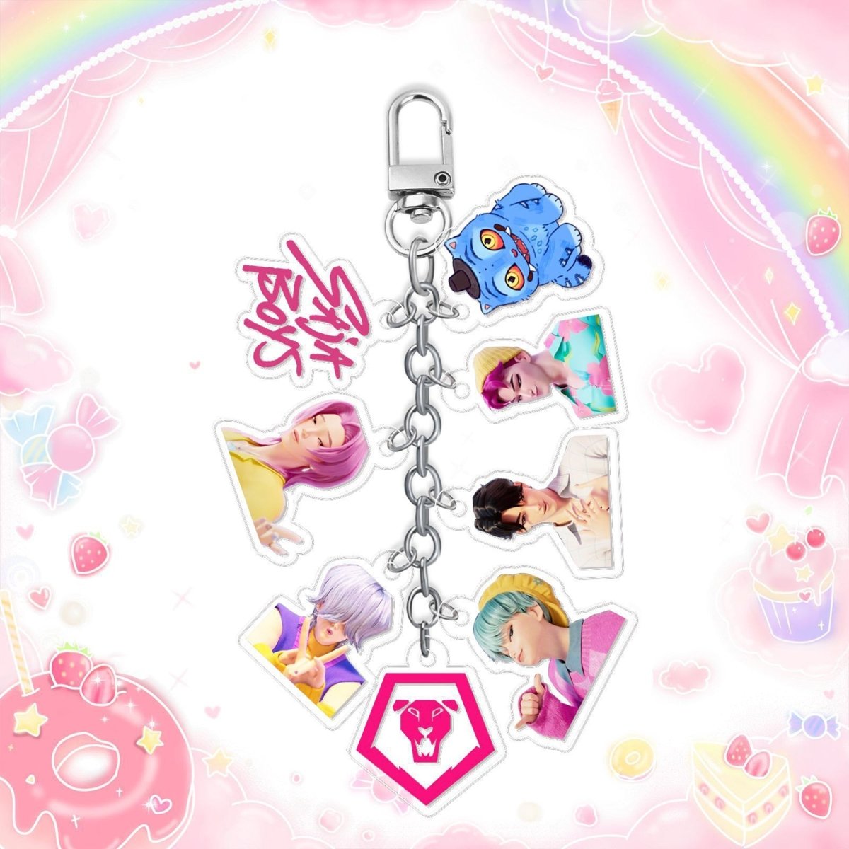 Kpop Anime Saja Boys Keychain with Charms | Party Expert