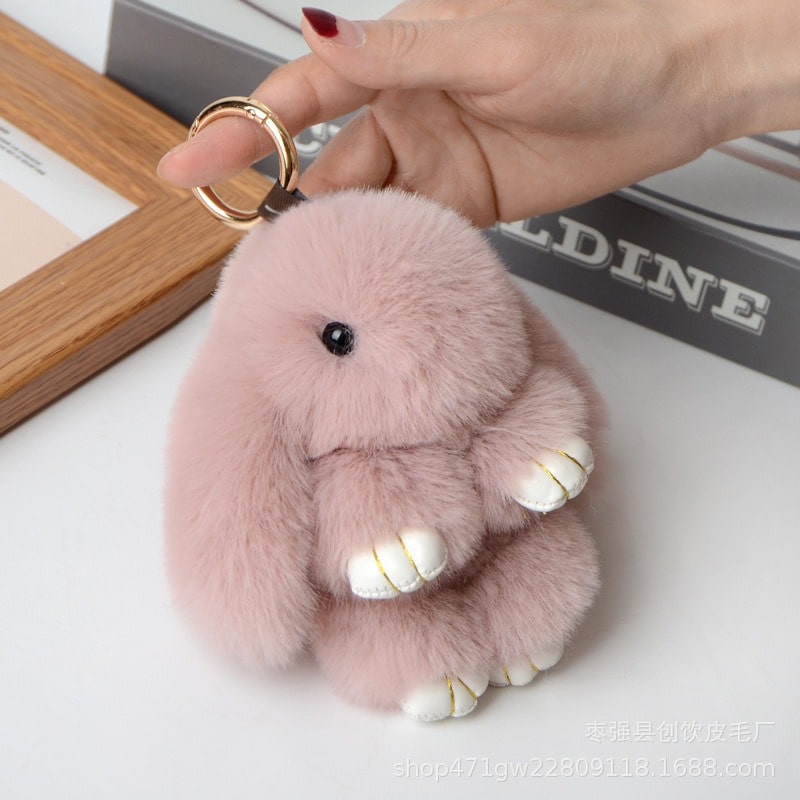 Rosewood Fluffy Bunny Plush Keychain | Party Expert