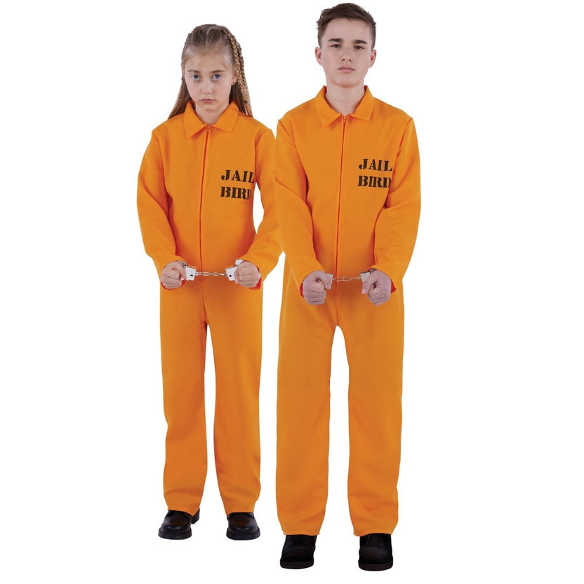 Prisoner Costume for Kids, Orange Jumpsuit | Party Expert