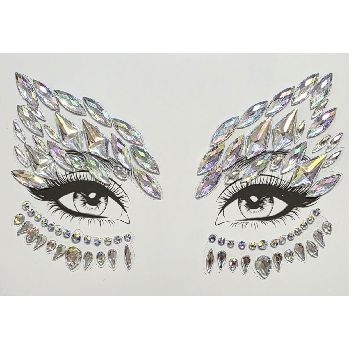 Iridescent Face Art Crystal Stickers | Party Expert