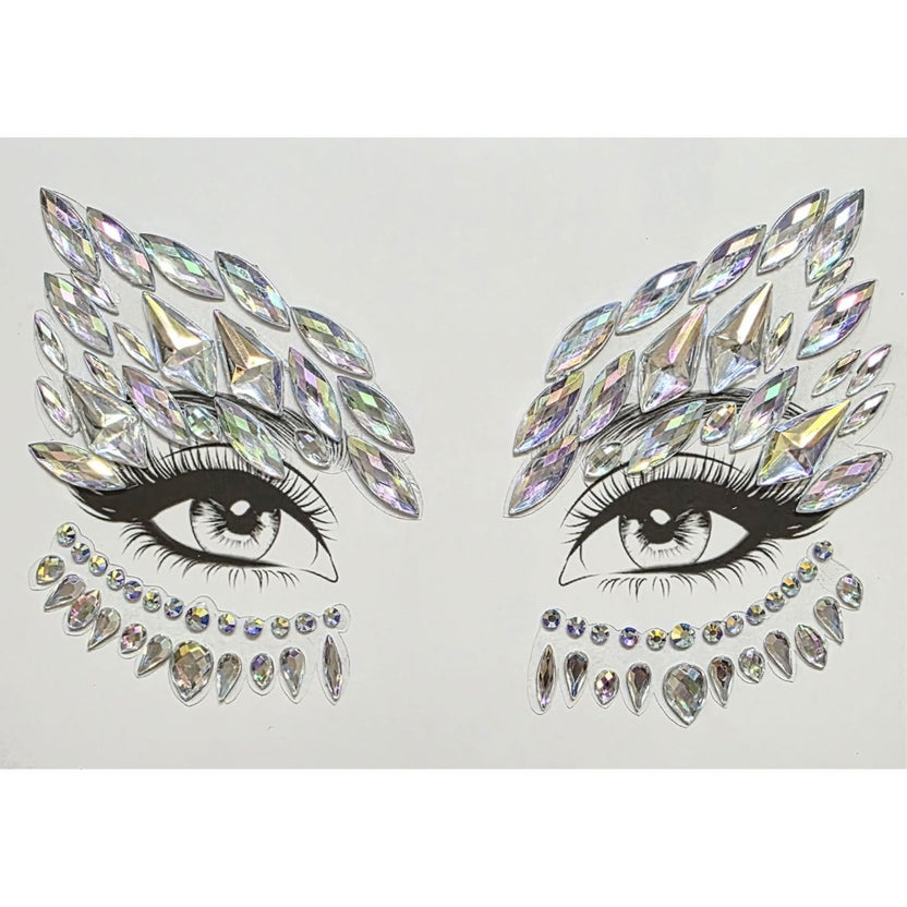Iridescent Face Art Crystal Stickers | Party Expert