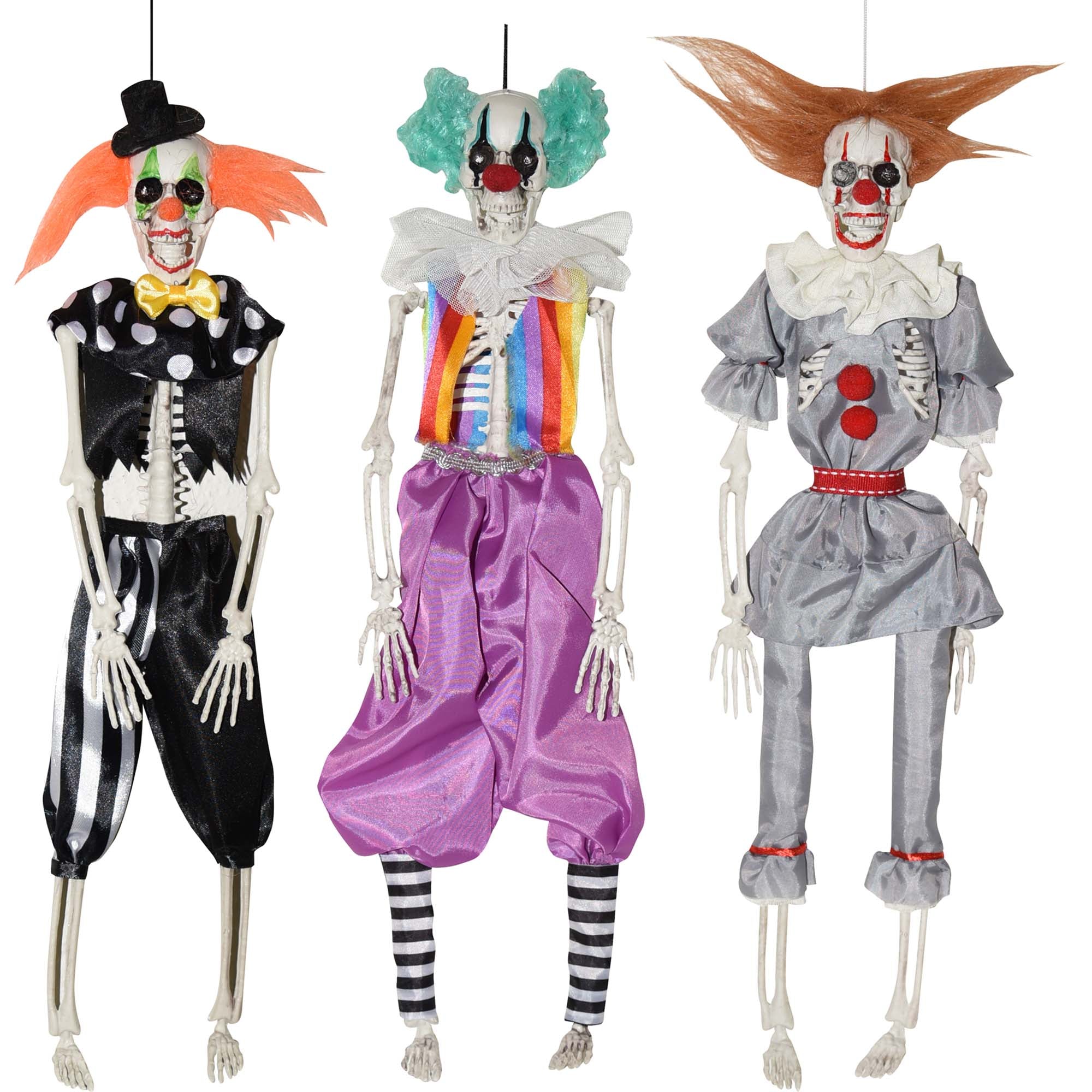 Skeleton Clown, 16 Inches, Assortment, 1 Count | Party Expert