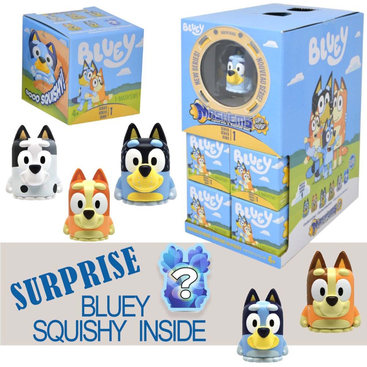 Bluey Squishy Figure Mystery Bag, Assortment, 1 Count | Party Expert