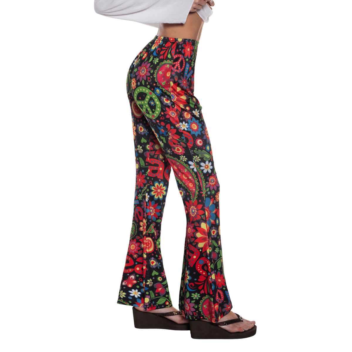 Peace Sign Bell Bottoms Leggings for Adults | Party Expert