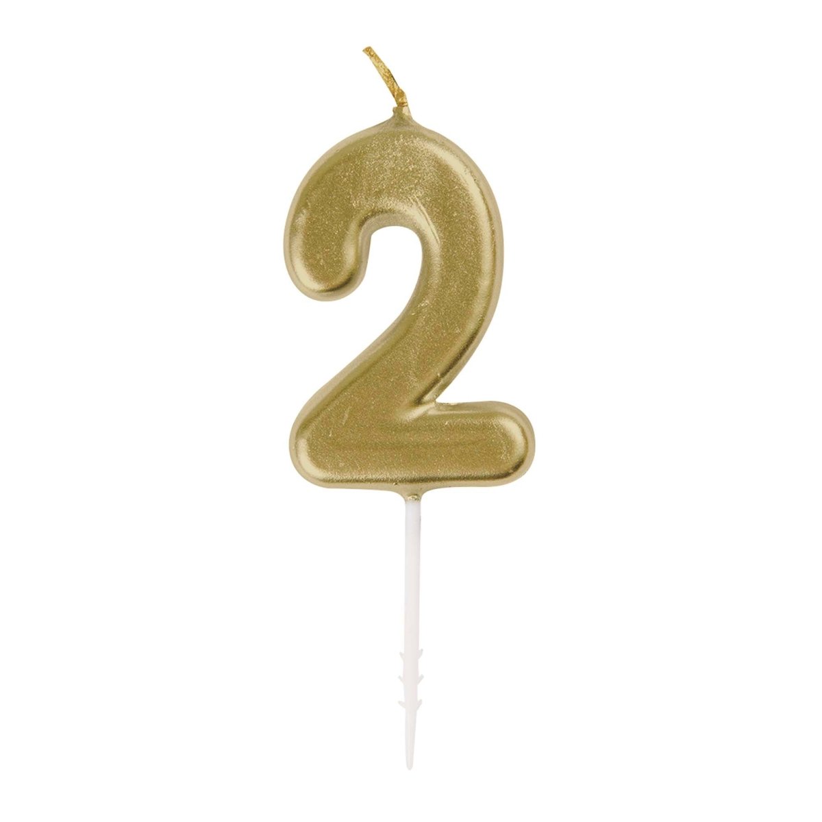 Gold Mini Number 2 Birthday Candle | Party Expert