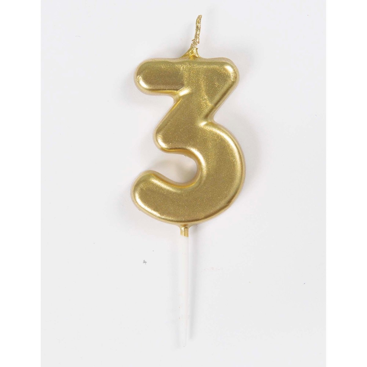 Gold Mini Number 3 Birthday Candle | Party Expert