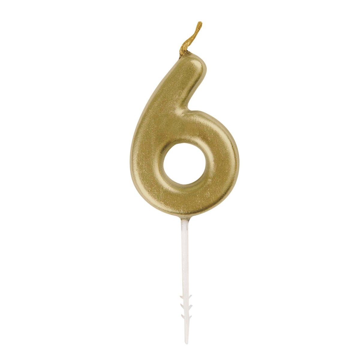 Gold Mini Number 6 Birthday Candle | Party Expert