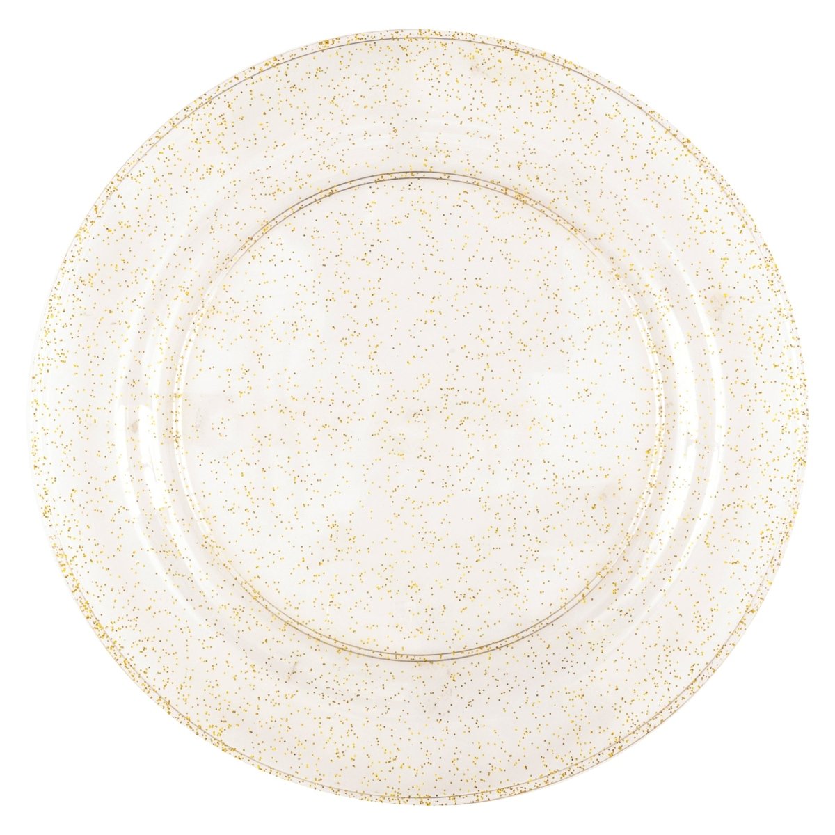 Gold Glitter Small Round Dessert Plastic Plates | Party Expert