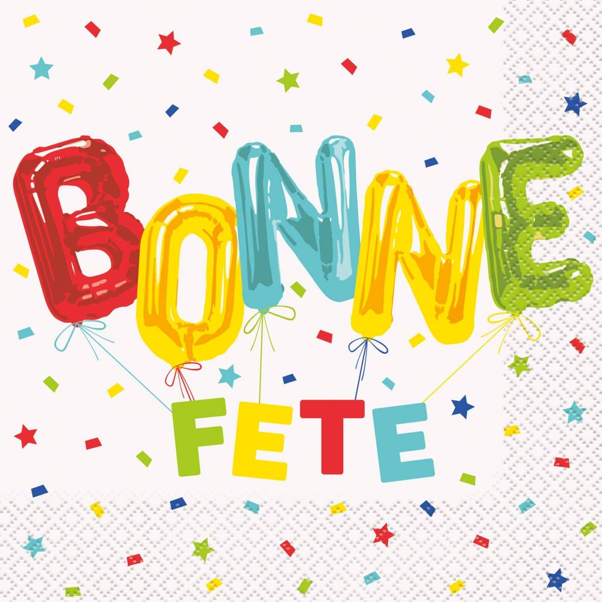 Bright "Bonne Fête" Large Lunch Napkins | Party Supplies – Party Expert