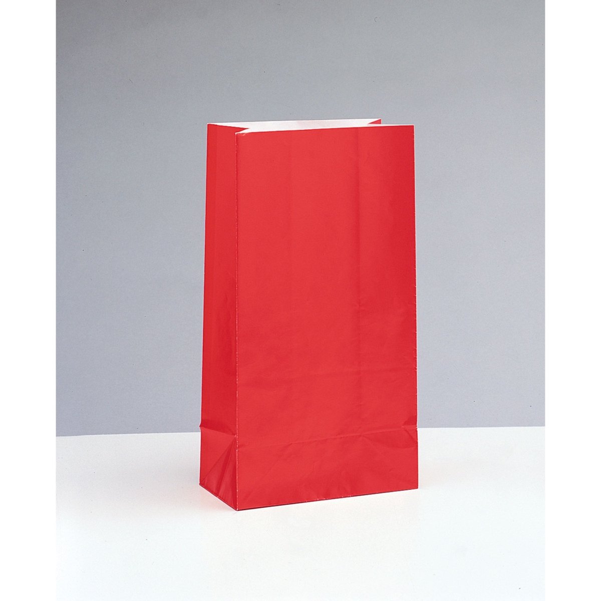 Red Paper Party Bags, 10 x 5 Inches, 12 Count | Party Expert