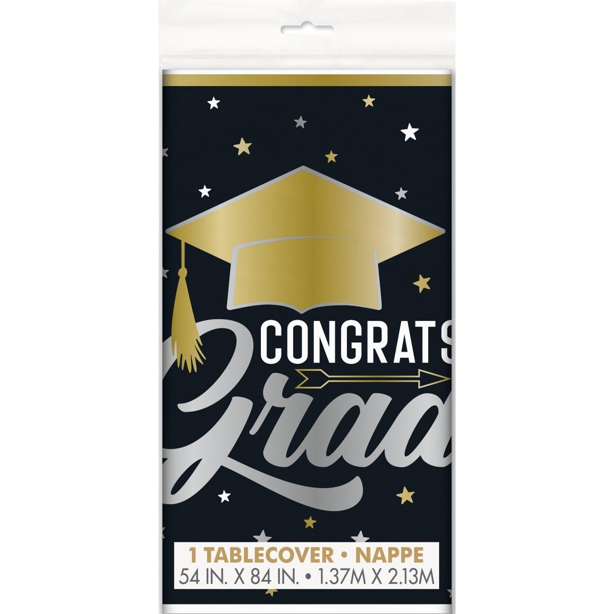 Graduation Table Cover "Congrats Grad", 54" x 84" – Party Expert