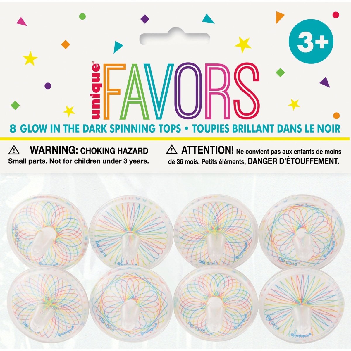 Glow in the Dark Spinning Tops, 8 Count | Party Expert