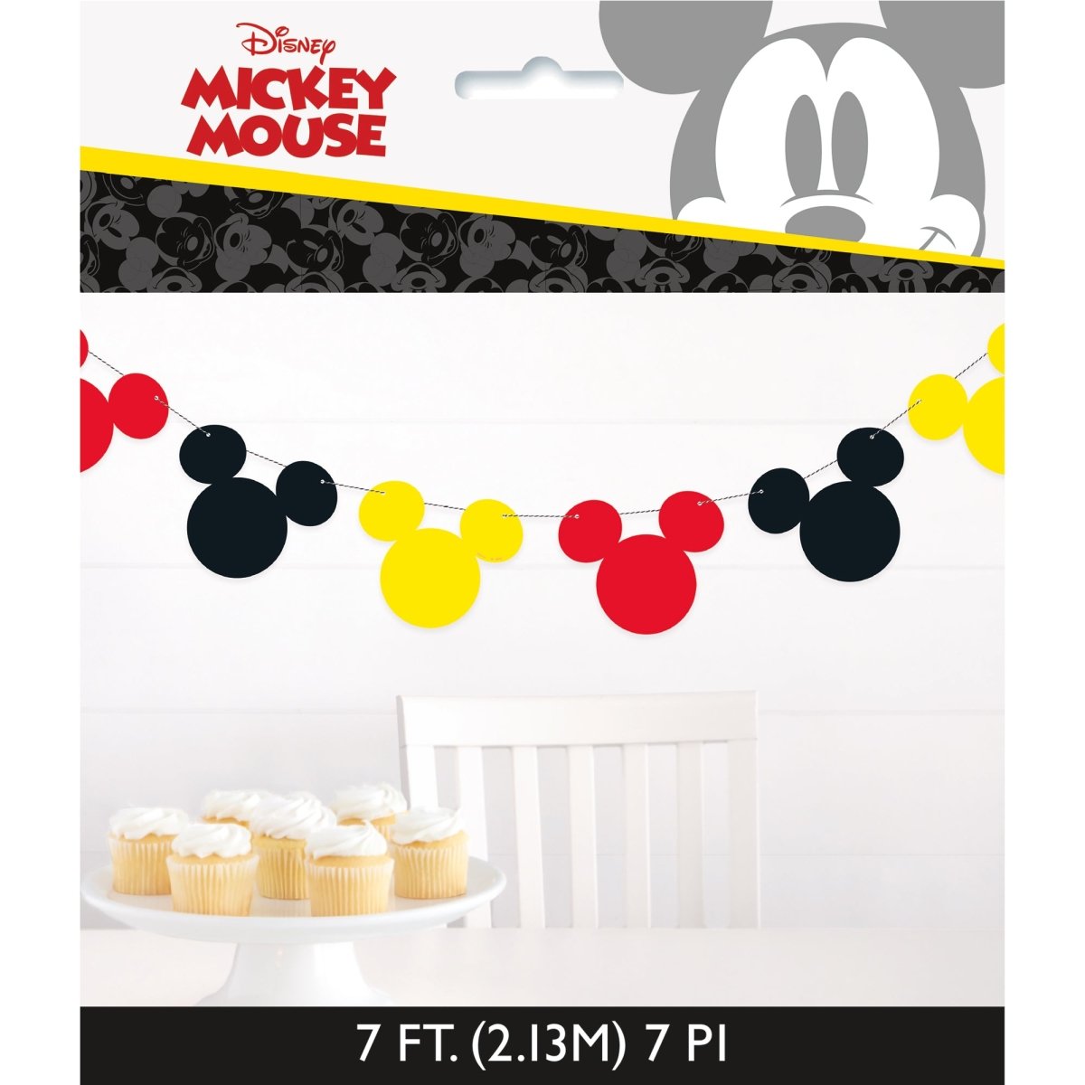 Mickey Mouse Birthday Paper Garland Banner, Disney | Party Expert