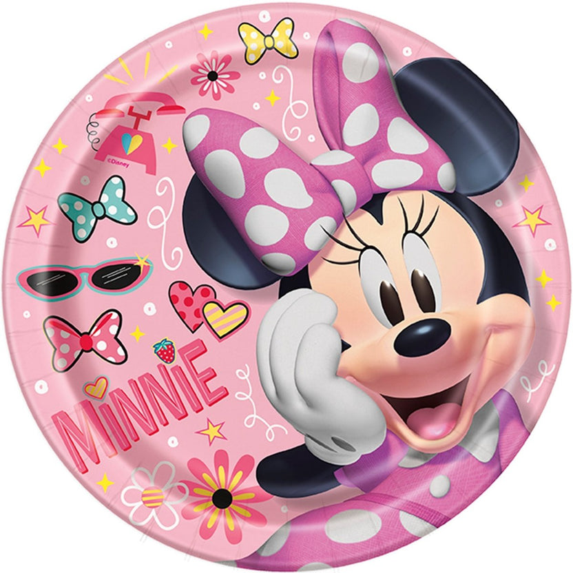 Minnie Mouse Birthday Large Round Lunch Paper Plates | Party Expert