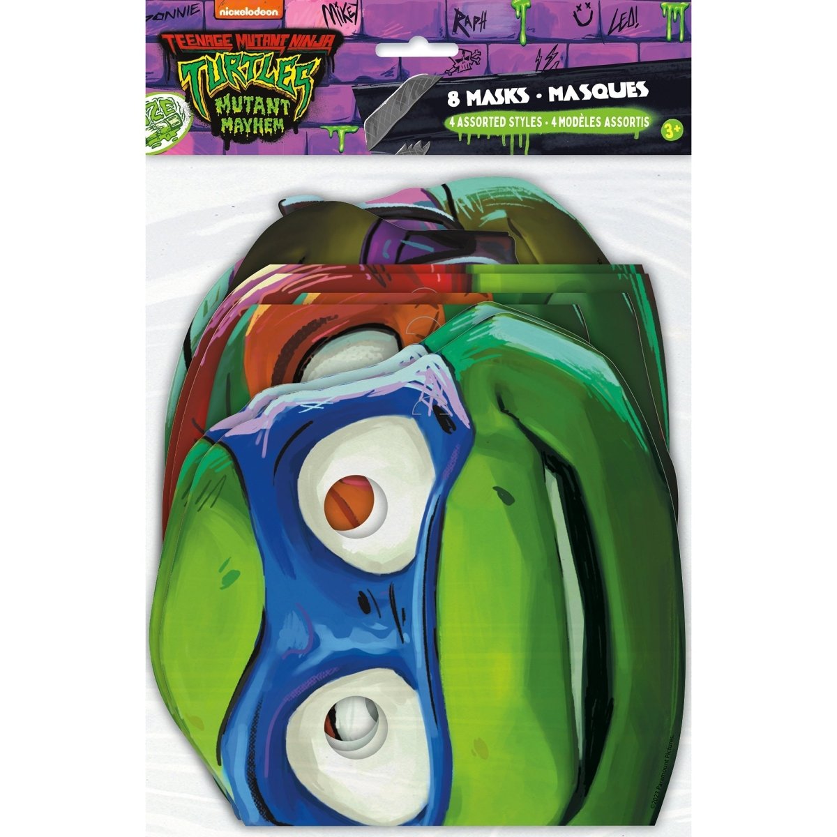 Ninja Turtles: Mutant Mayhem Party Paper Masks, 8 Count | Party ...