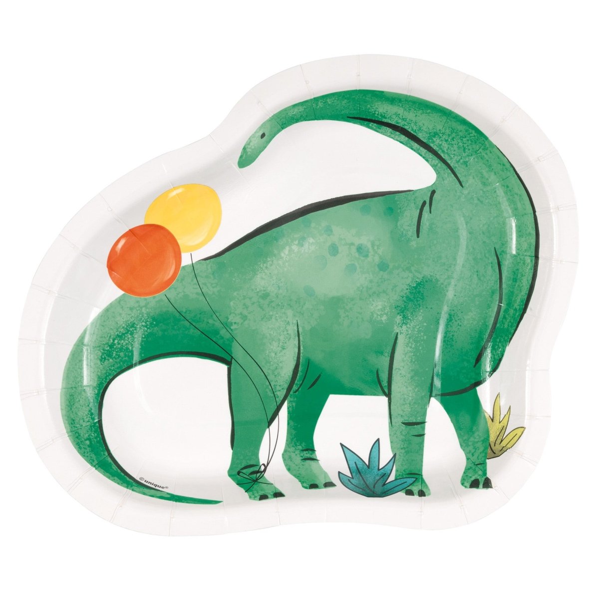 Partying Dinosaurs Birthday Dino Shaped Paper Plates | Party Expert