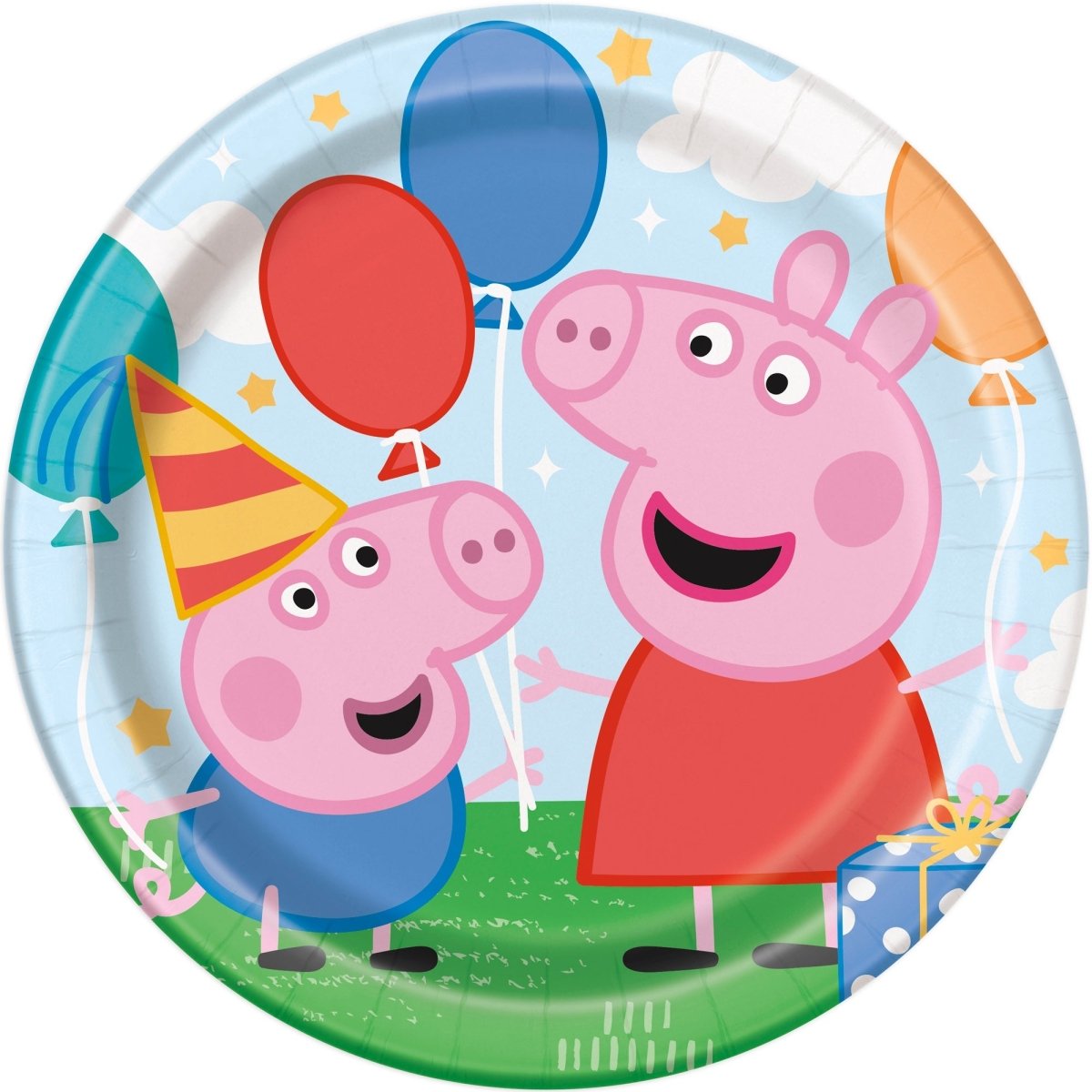 Peppa Pig Birthday Large Round Lunch Paper Plates | Party Expert