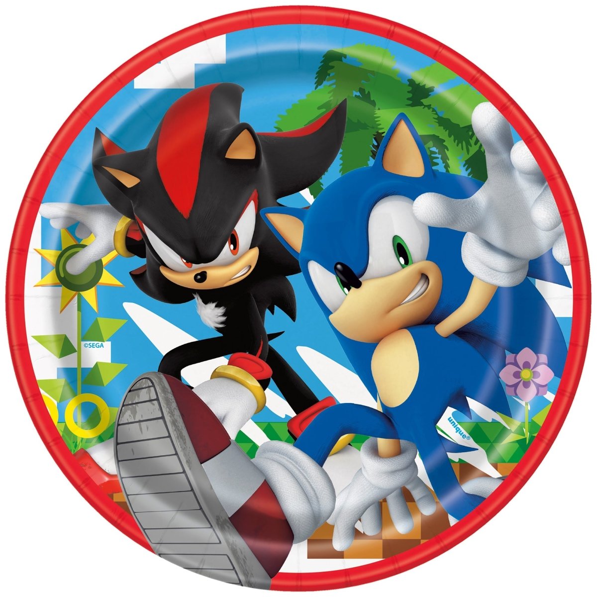 Sonic the Hedgehog Small Round Dessert Paper Plates | Party Expert