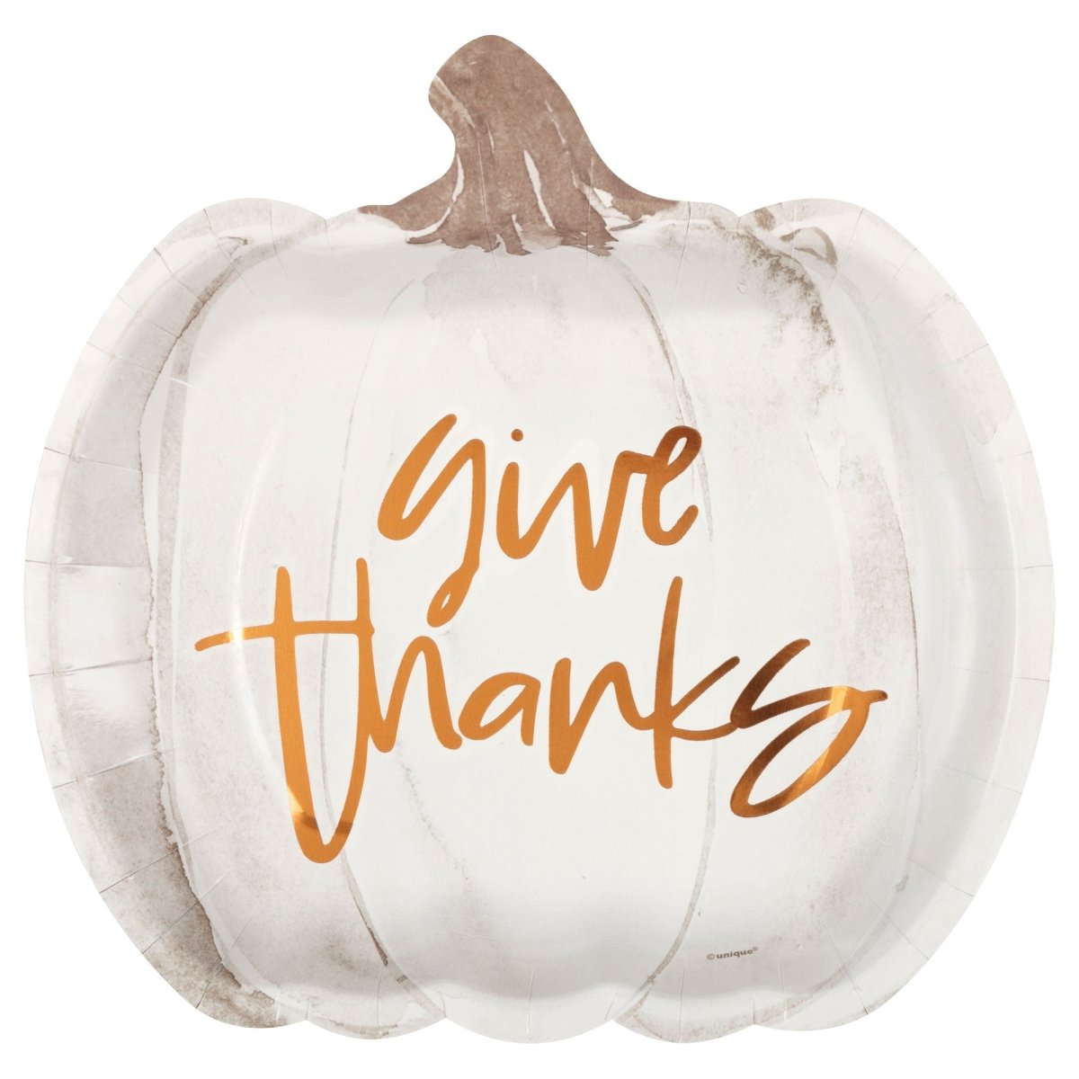 Thankful Harvest Small Pumpkin Shaped Dessert Paper Plates – Party Expert