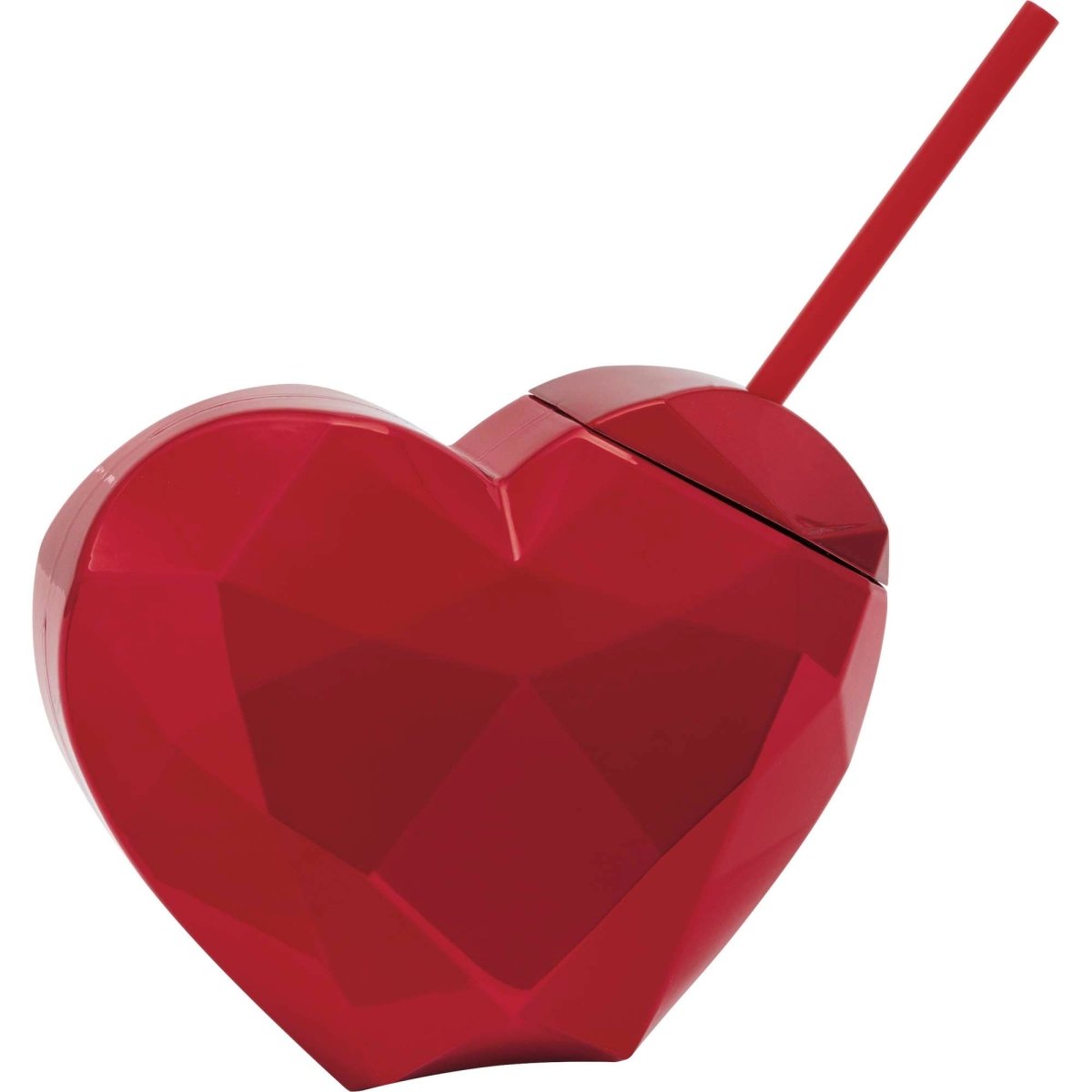 Red Heart Shaped Sippy Cup with Straw, 24 Oz | Party Expert