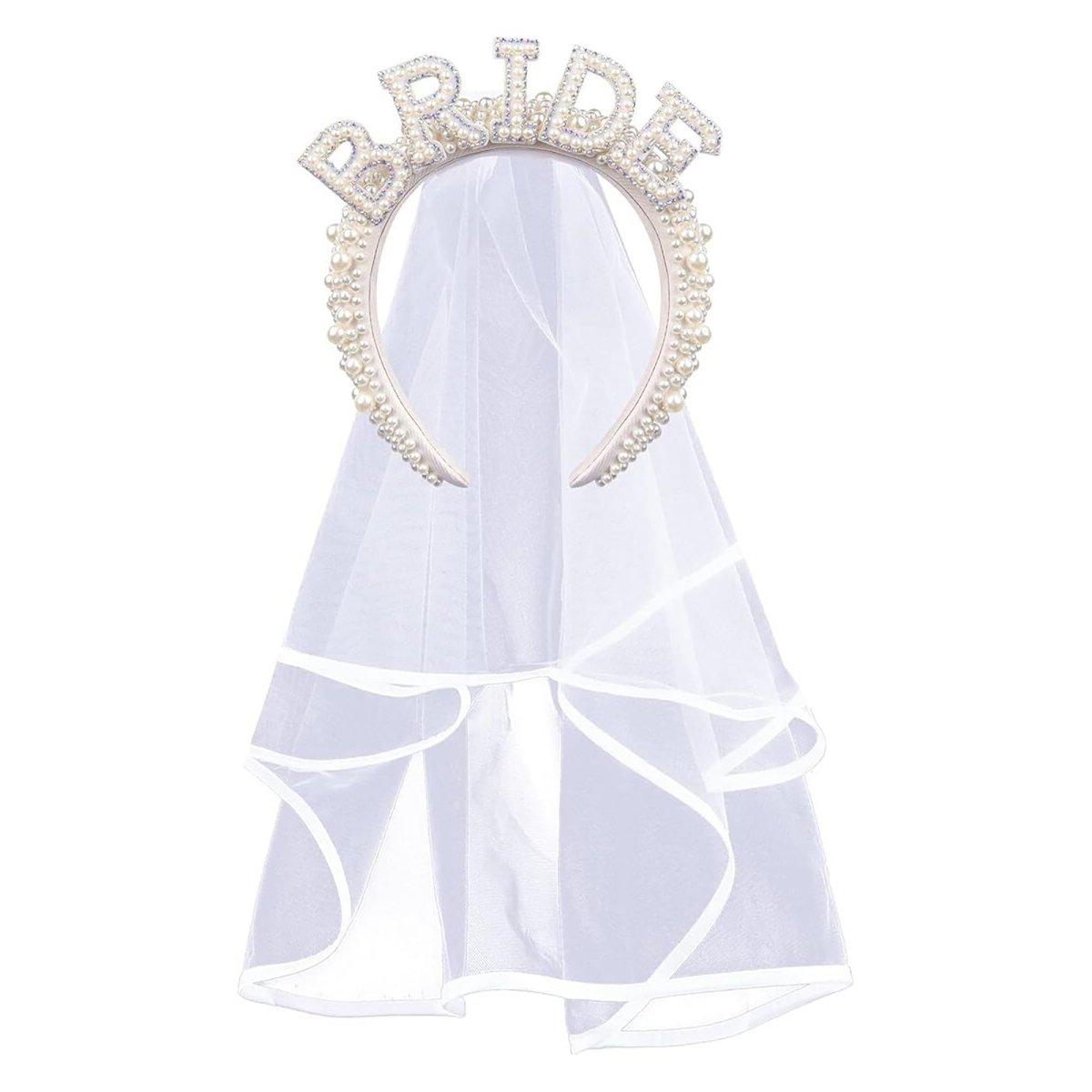Bridal Headband with Veil, 1 Count | Party Expert