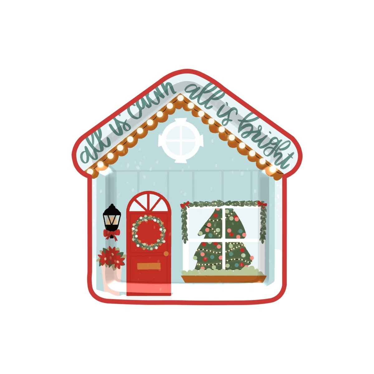Christmas at the Chalet Small House Shaped Dessert Paper Plates – Party ...