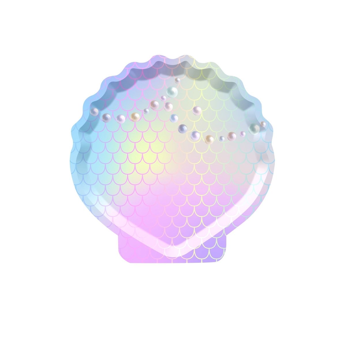 Mermaid Lagoon Birthday Small Seashell Shaped Dessert Paper Plates ...