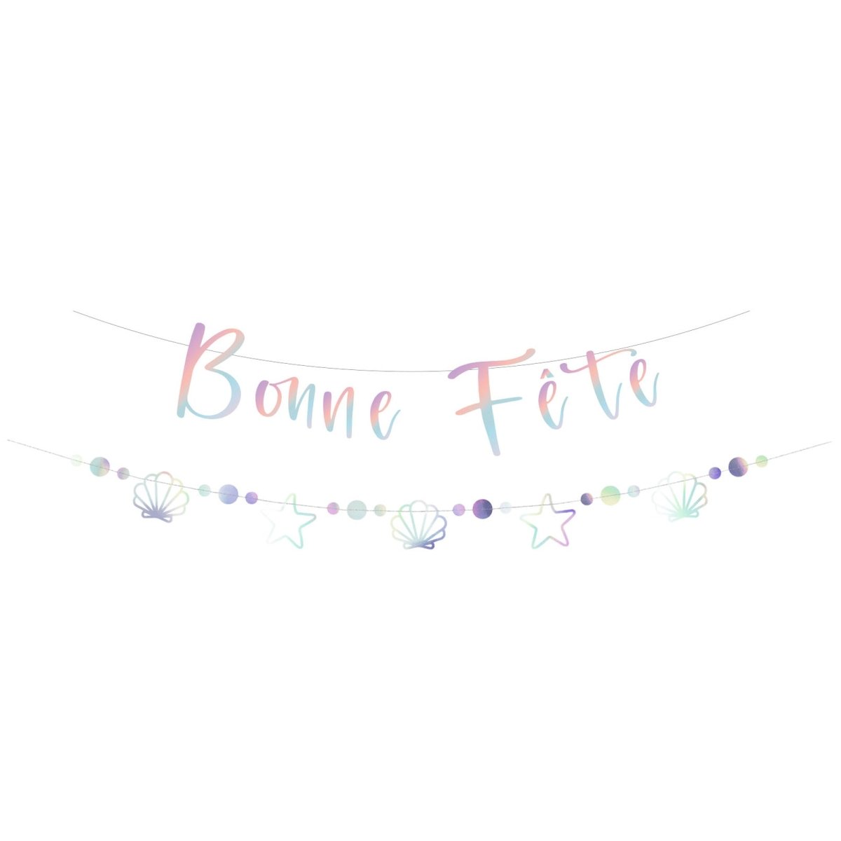 Mermaid Lagoon "Bonne Fête" Banner, 118 Inches | Party Expert